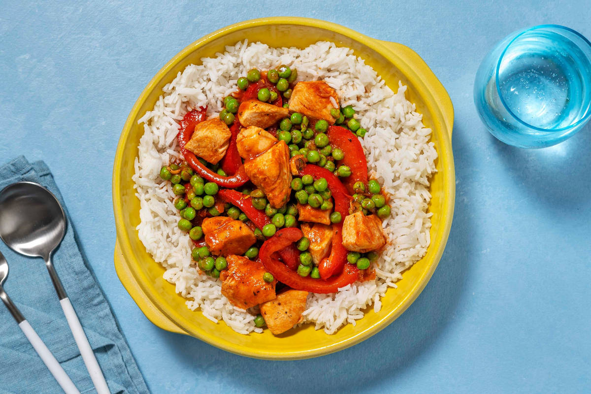 Peri Peri Chicken and Bell Pepper Rice Bowl Recipe | HelloFresh