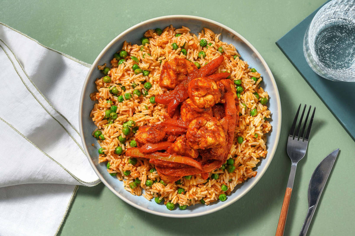 Peri Peri Chicken and Bell Pepper Rice Bowl Recipe | HelloFresh