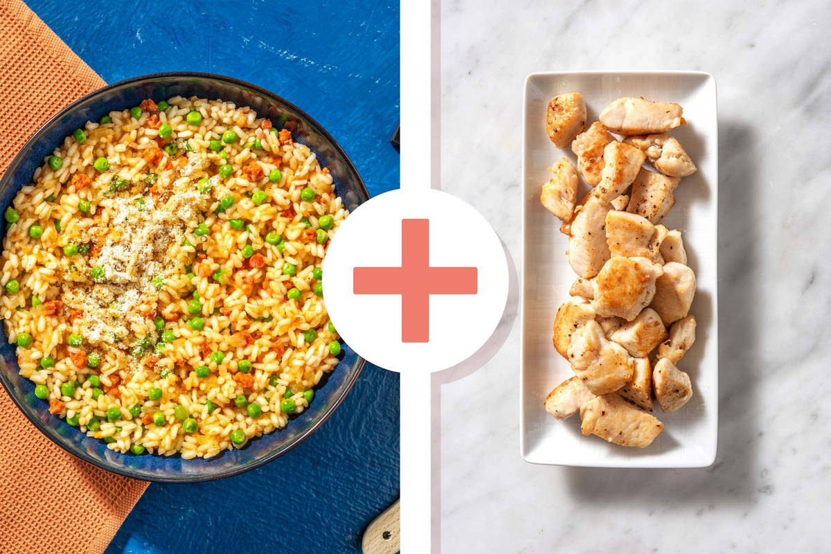 Chorizo, Chicken Breast and Pea Risotto Recipe | HelloFresh