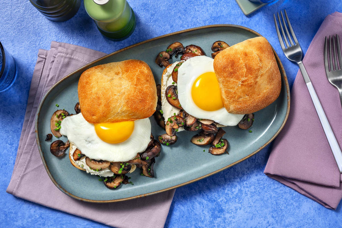 Cream Cheese & Chivey Mushroom Ciabatta Recipe | HelloFresh