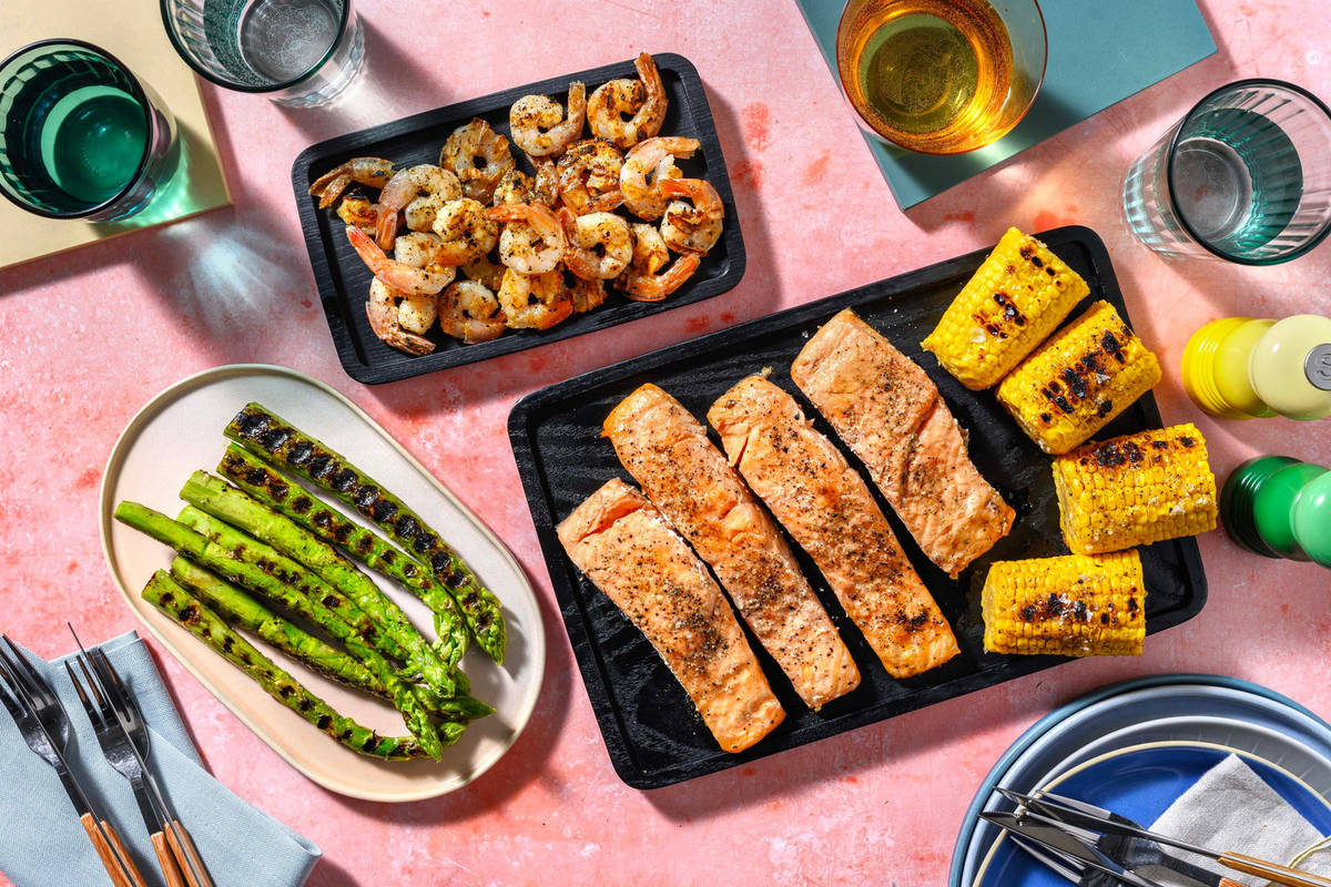 Premium Salmon and Shrimp Grill Pack Recipe | HelloFresh