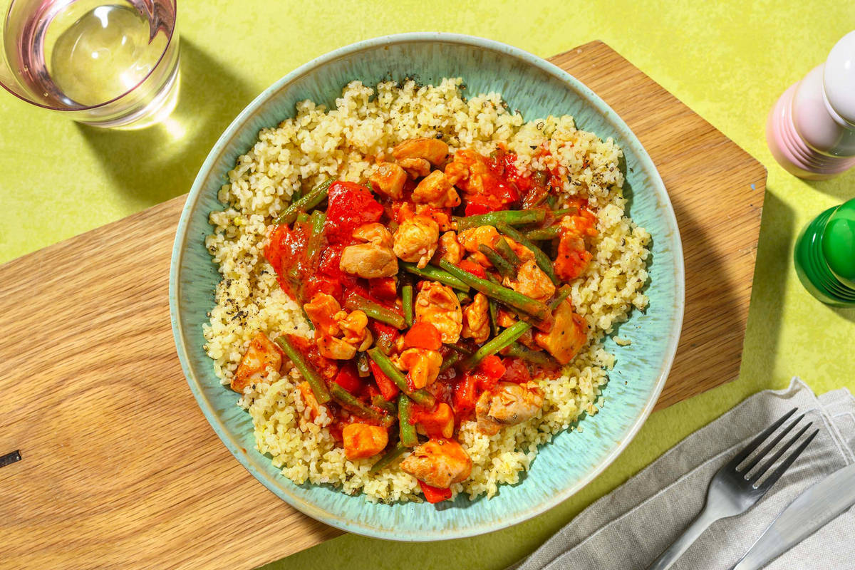 Spiced Tomato Chicken on Zesty Bulgur Recipe | HelloFresh