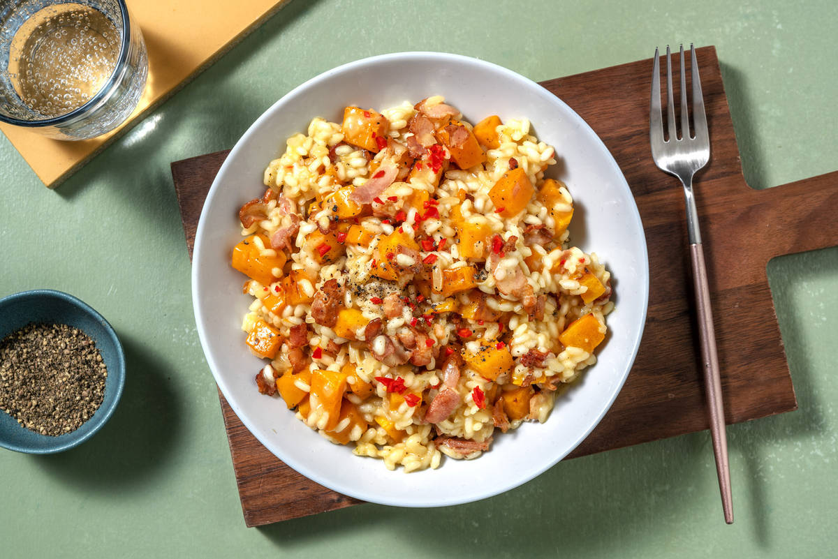 Bacon and Butternut Squash Risotto Recipe | HelloFresh