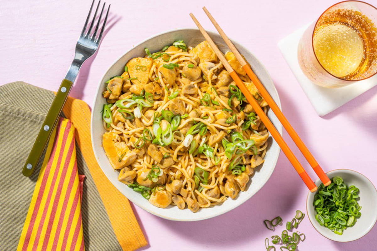 Double Chicken and Mushroom Noodles Recipe | HelloFresh
