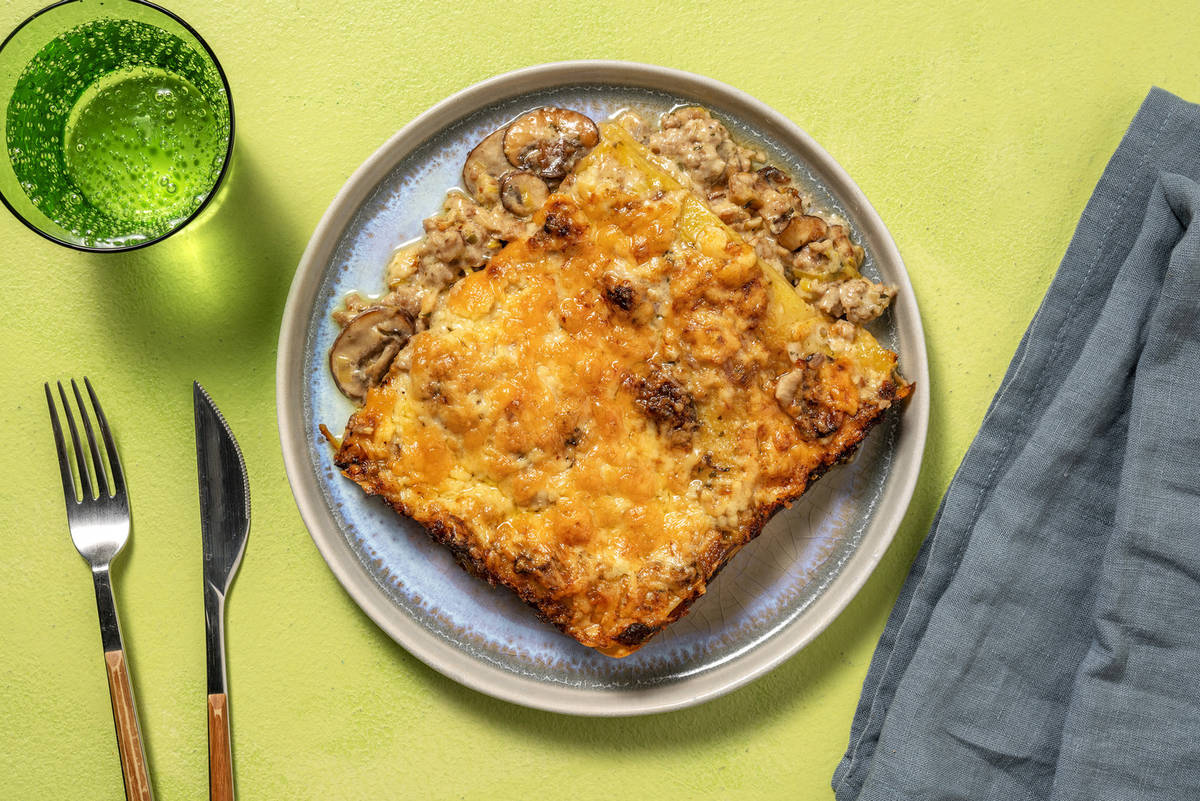 Romige lasagne met kipgehakt Recept | HelloFresh