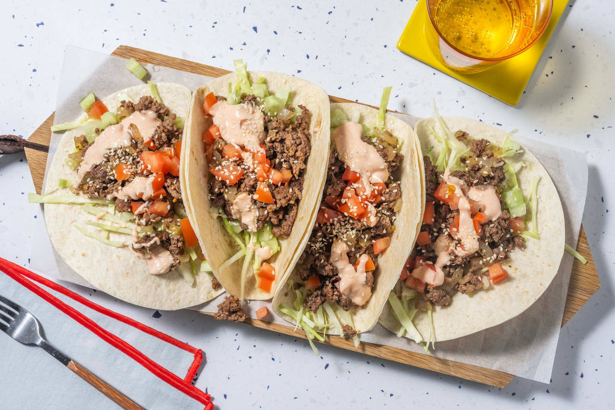 Beef mince burger tacos | HelloFresh