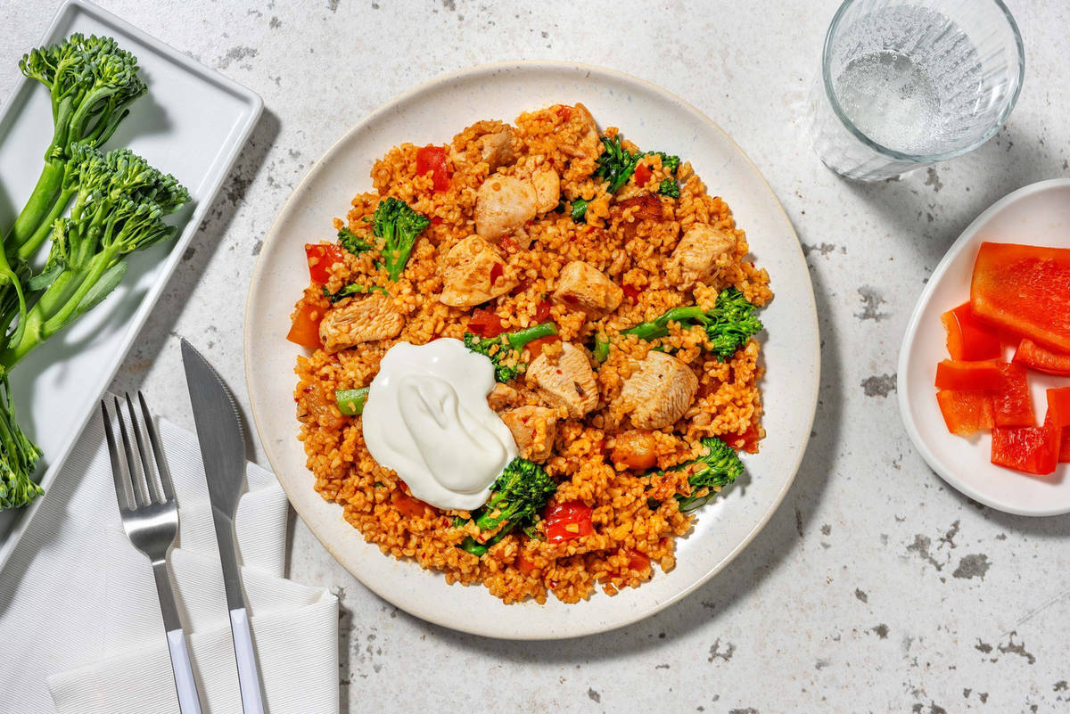 Spiced Chicken and Pepper Bulgur Recipe | HelloFresh