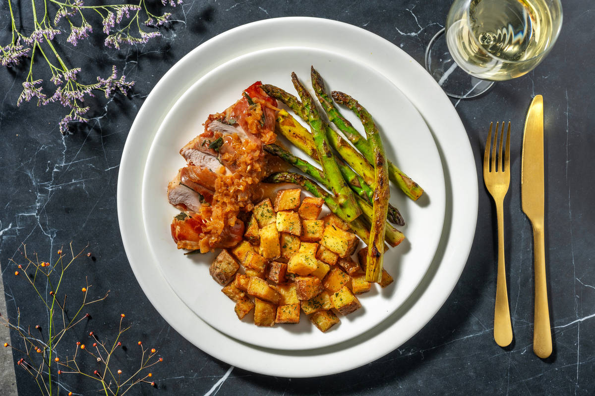 Serrano Ham Wrapped Chicken Saltimbocca Recipe | HelloFresh