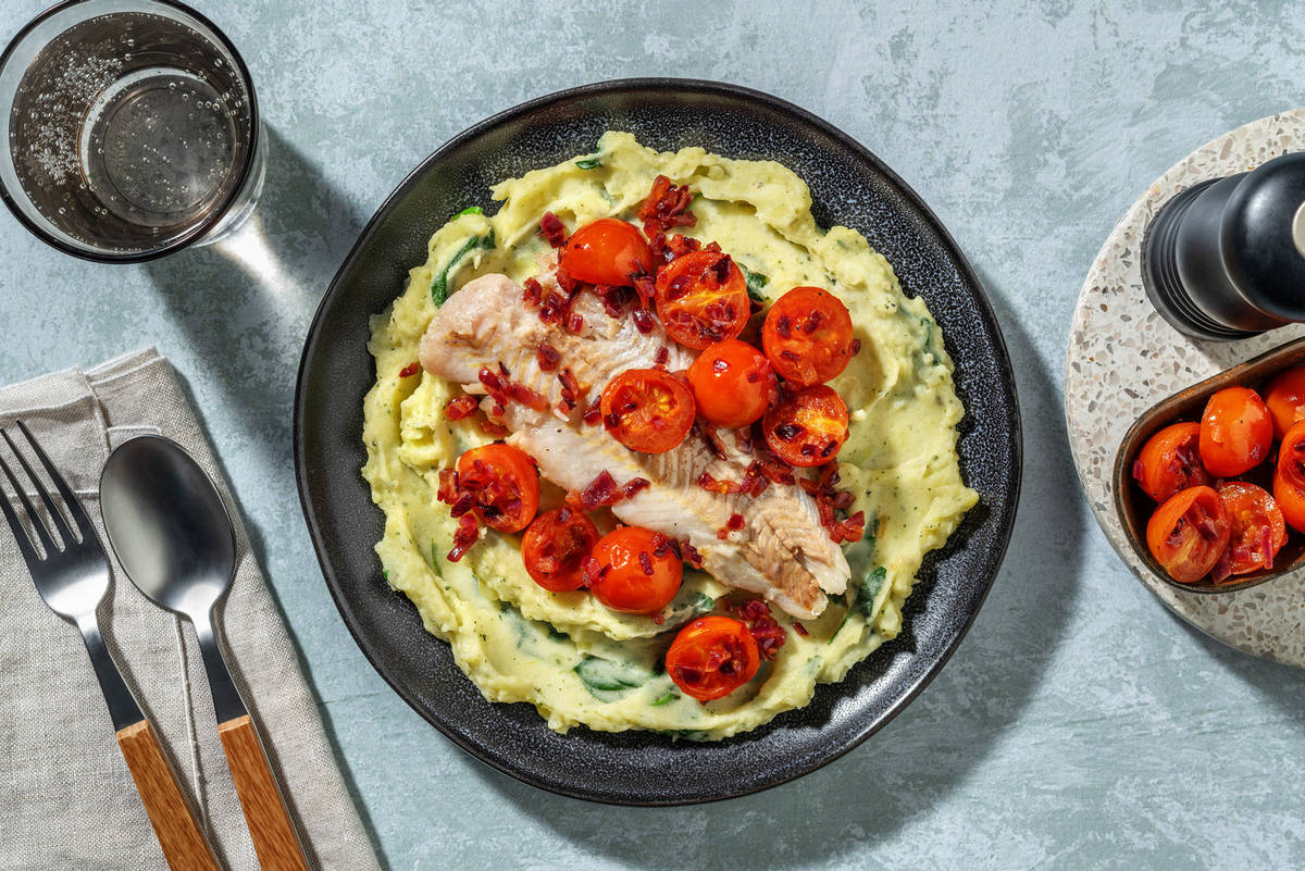 Heekfilet met spinazie-basilicumpuree Recept | HelloFresh