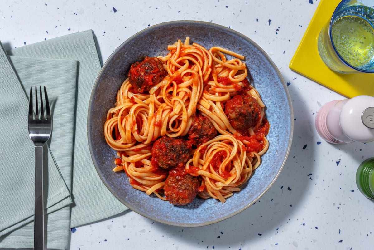 Herby Meatballs And Linguine Recipe Hellofresh
