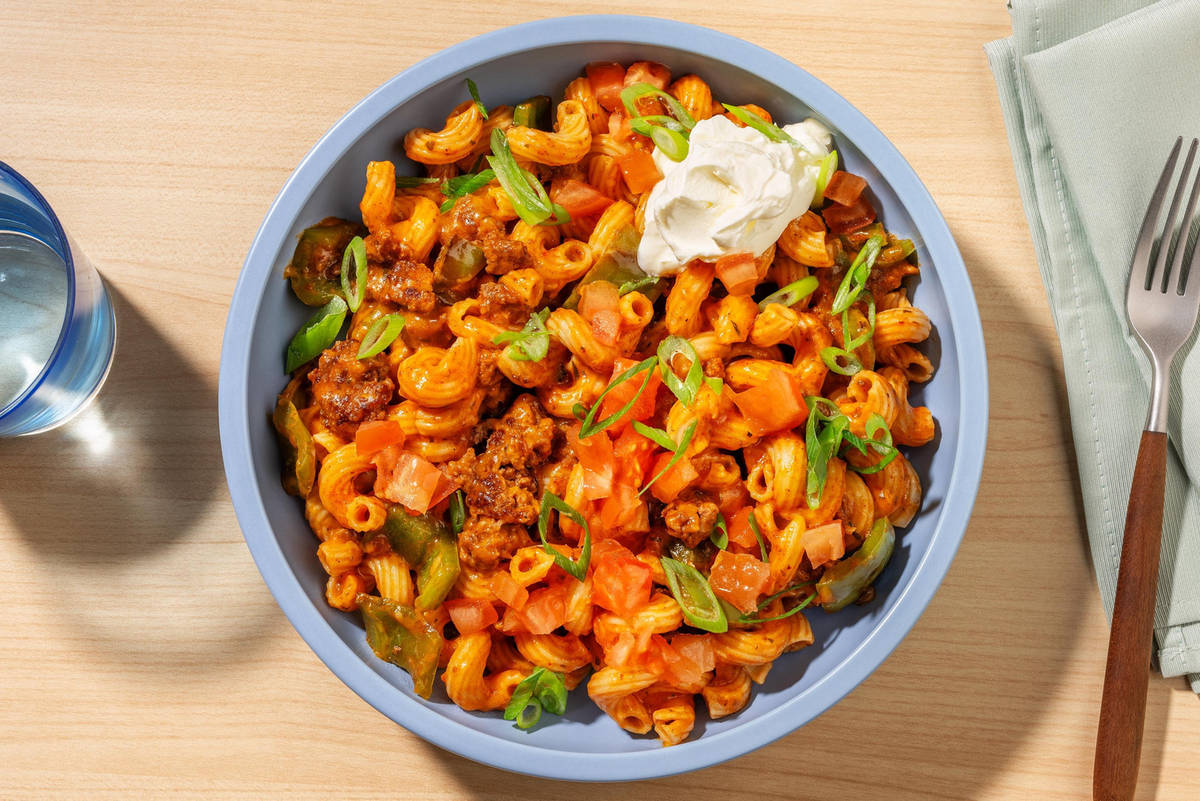 Speedy Beef Taco Mac 'n' Cheese Recipe | HelloFresh