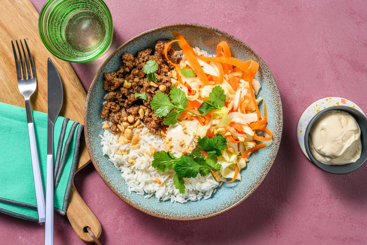 Korean BBQ mixed mince bowl | HelloFresh