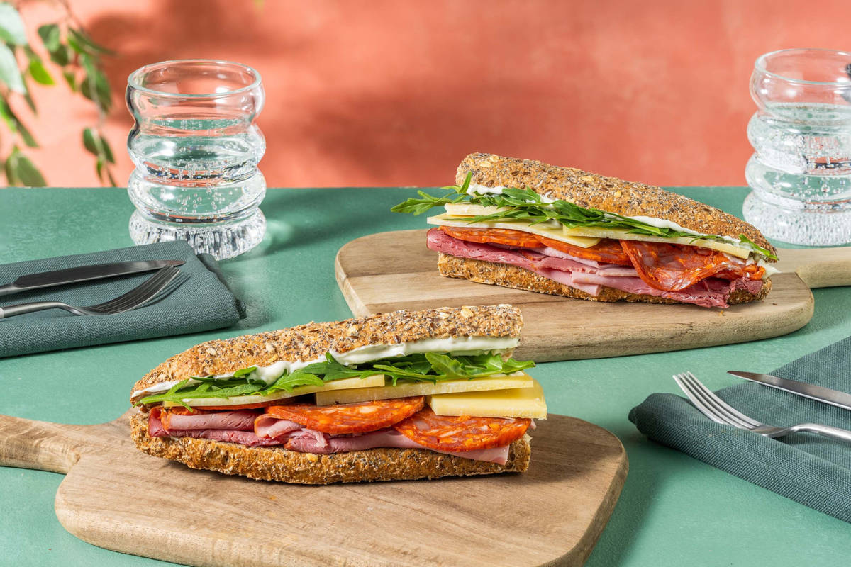 Deli Style Chorizo, Ham & Cheddar Baguette Recipe | HelloFresh