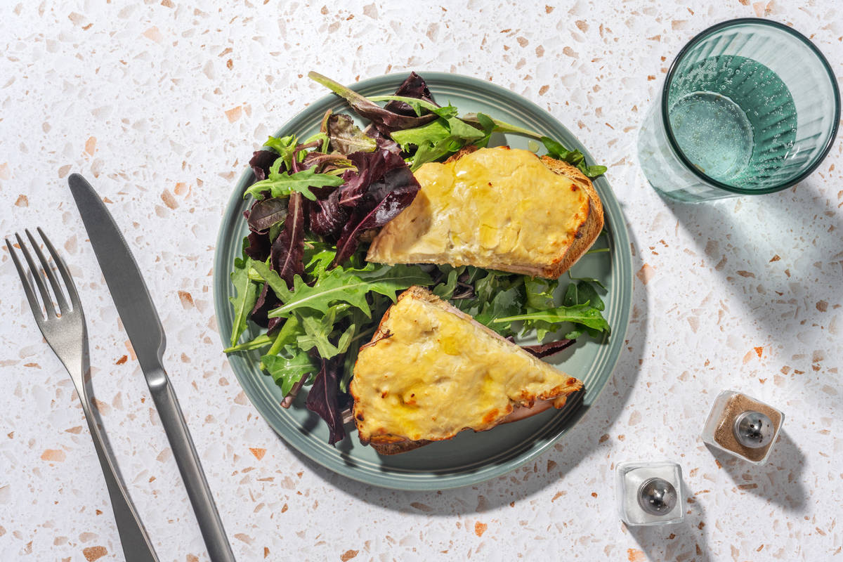 Croque rustique poulet & huile saveur truffe Recette | HelloFresh