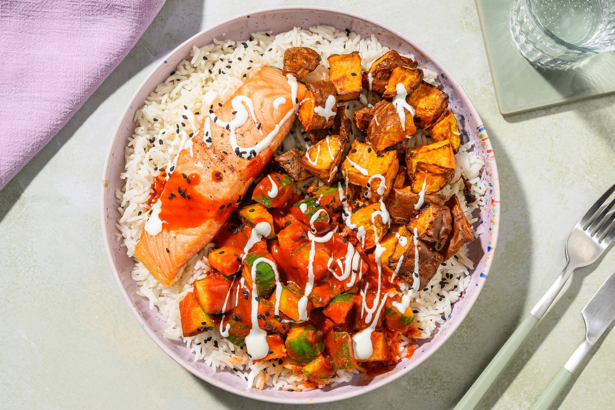Gochujang Salmon Poke Bowl Recipe | HelloFresh