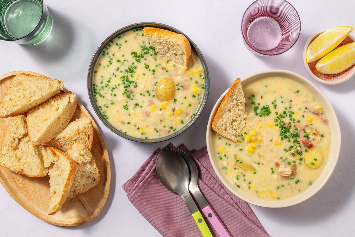 New England Style Crab and Bacon Chowder Recipe | HelloFresh