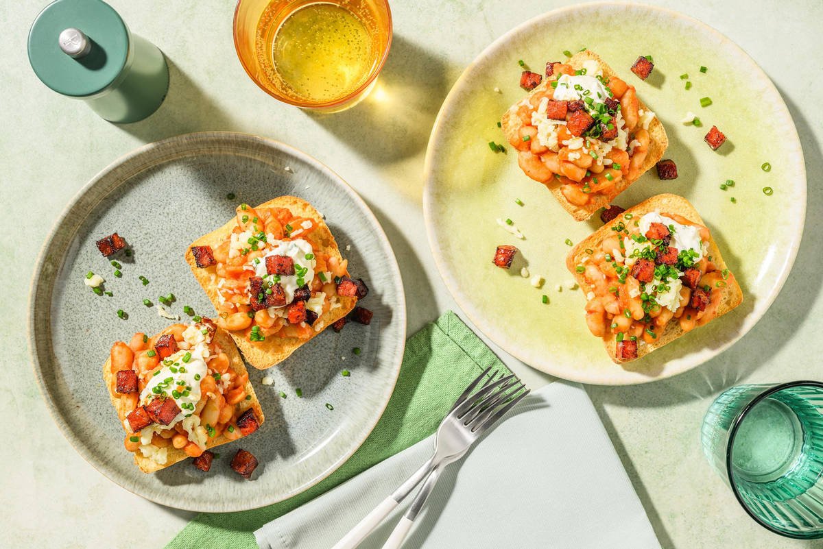 Chorizo Loaded Homemade Beans on Toast Recipe | HelloFresh