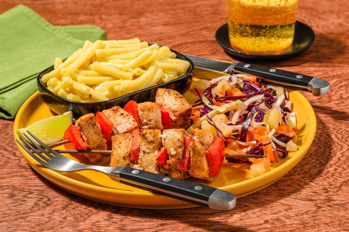 Jamaican Inspired Smoky Chicken and Pepper Kebabs Recipe | HelloFresh