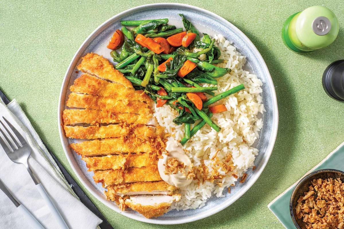 Asian Chicken Schnitzel Rice Bowl Recipe | HelloFresh