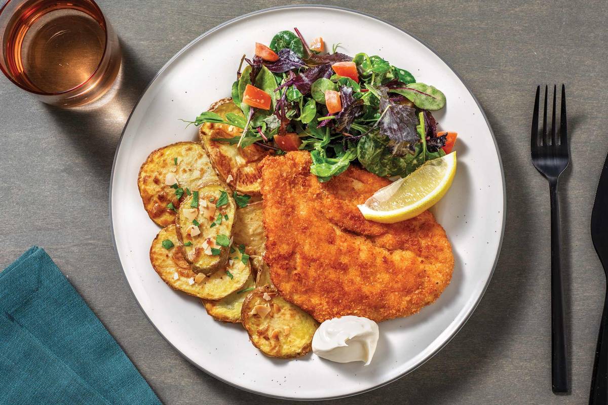 Crumbed Chicken & Potato Rounds Recipe | HelloFresh