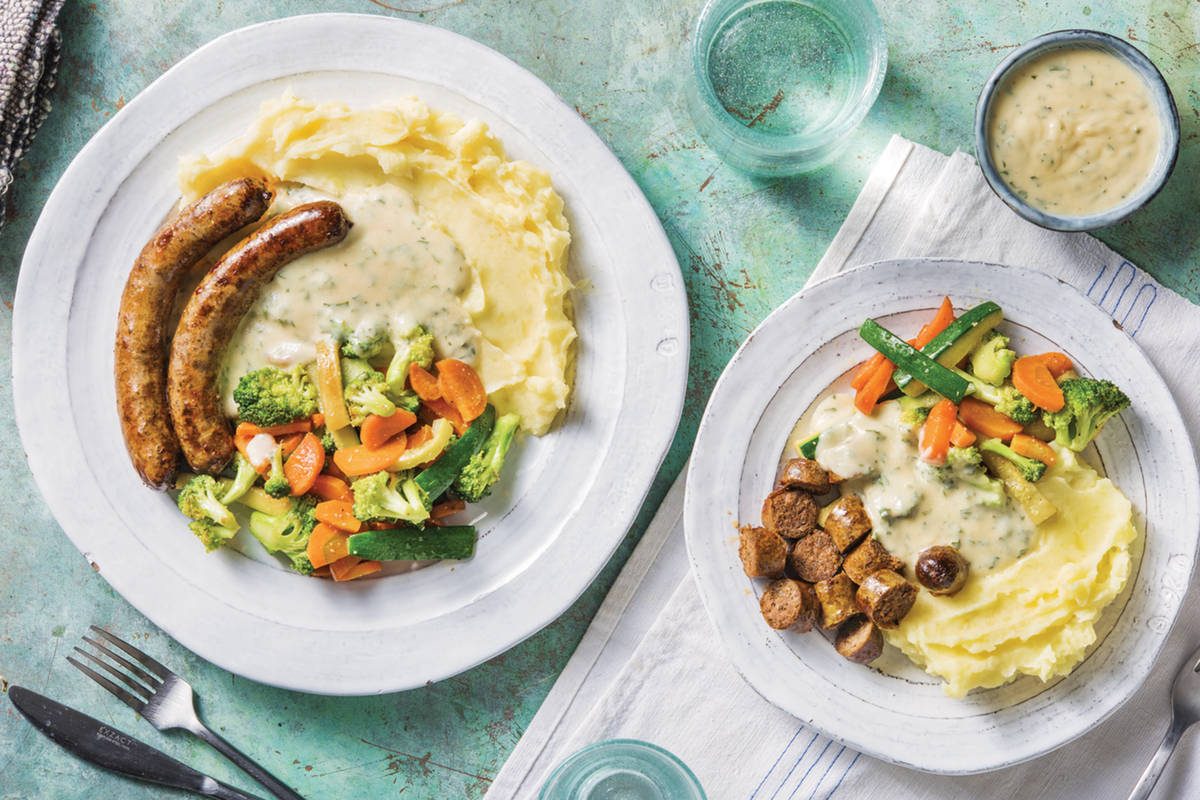 Beef Sausages & Creamy Tarragon Sauce Recipe | HelloFresh