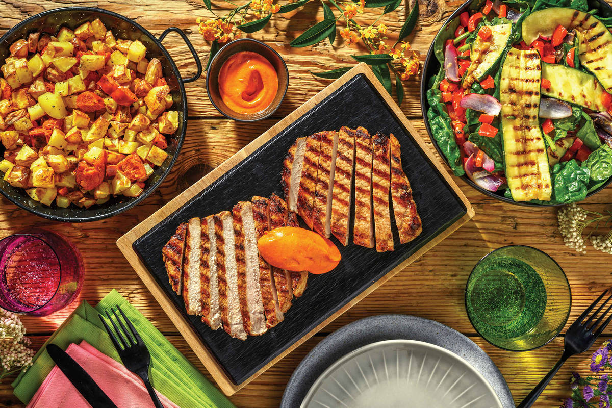 Chargrilled Spanish-Style Pork Steaks Recipe | HelloFresh