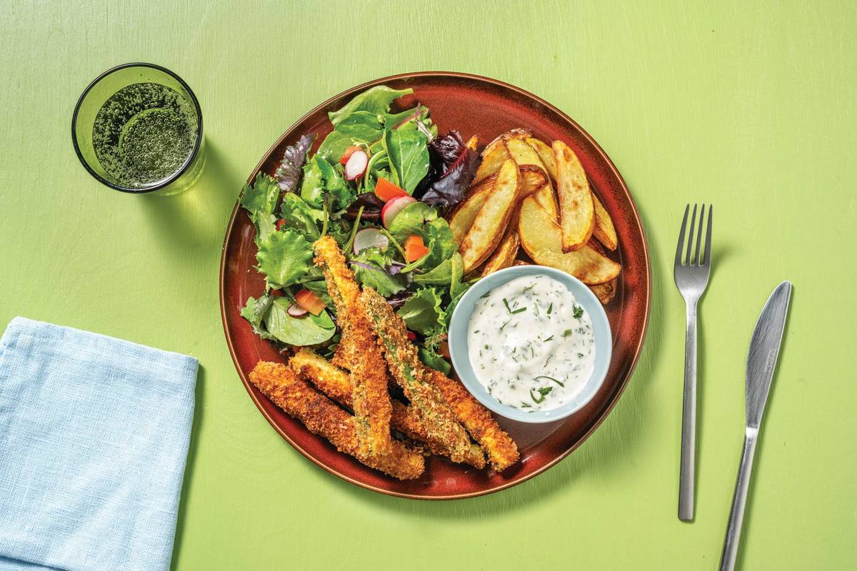 Cheesy Crumbed Courgette & Potato Wedges Recipe | HelloFresh