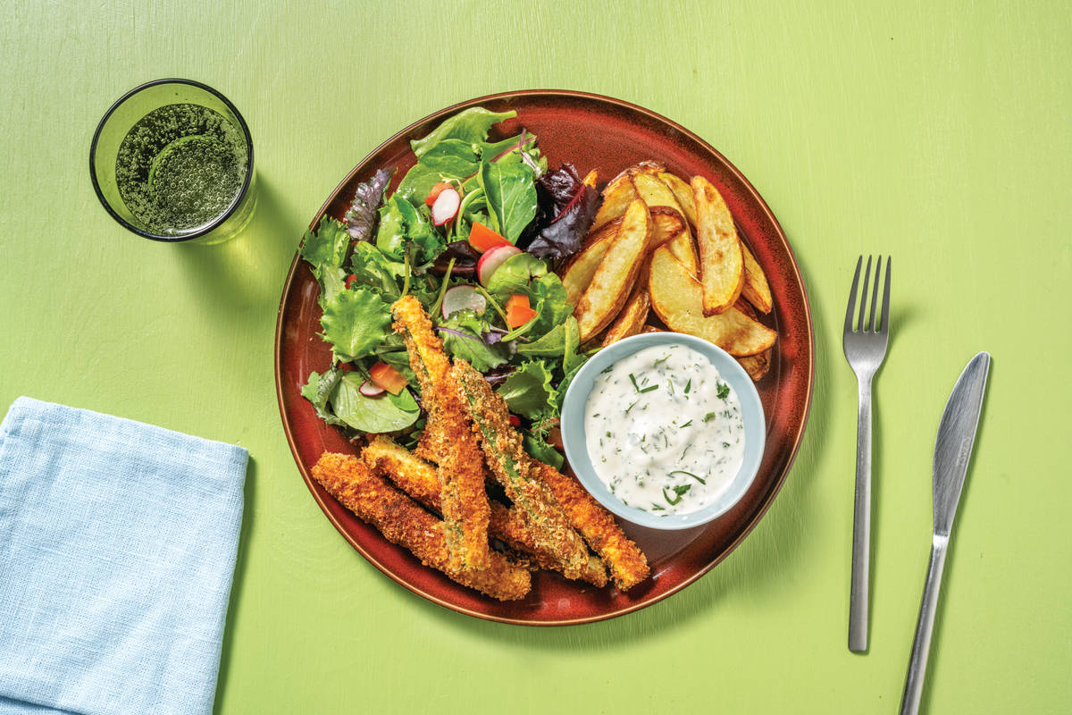 Cheesy Crumbed Courgette & Potato Wedges Recipe | HelloFresh