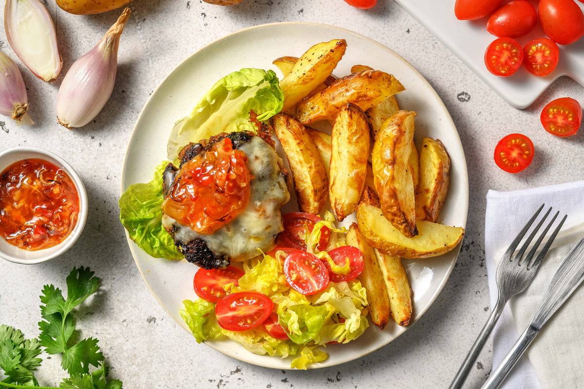Cheesy Naked Mexican Style Burger Recipe | HelloFresh