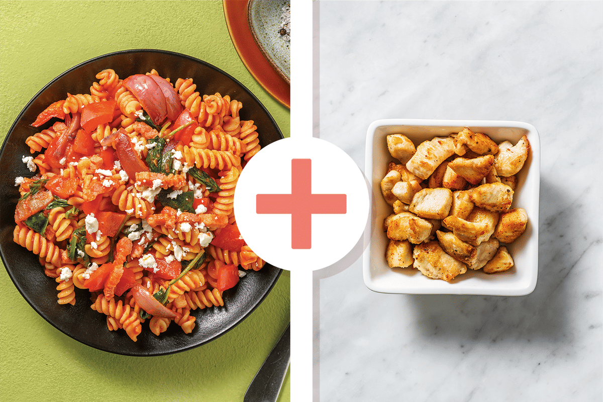 Herby Chicken, Bacon & Roasted Veggie Fusilli Recipe | HelloFresh