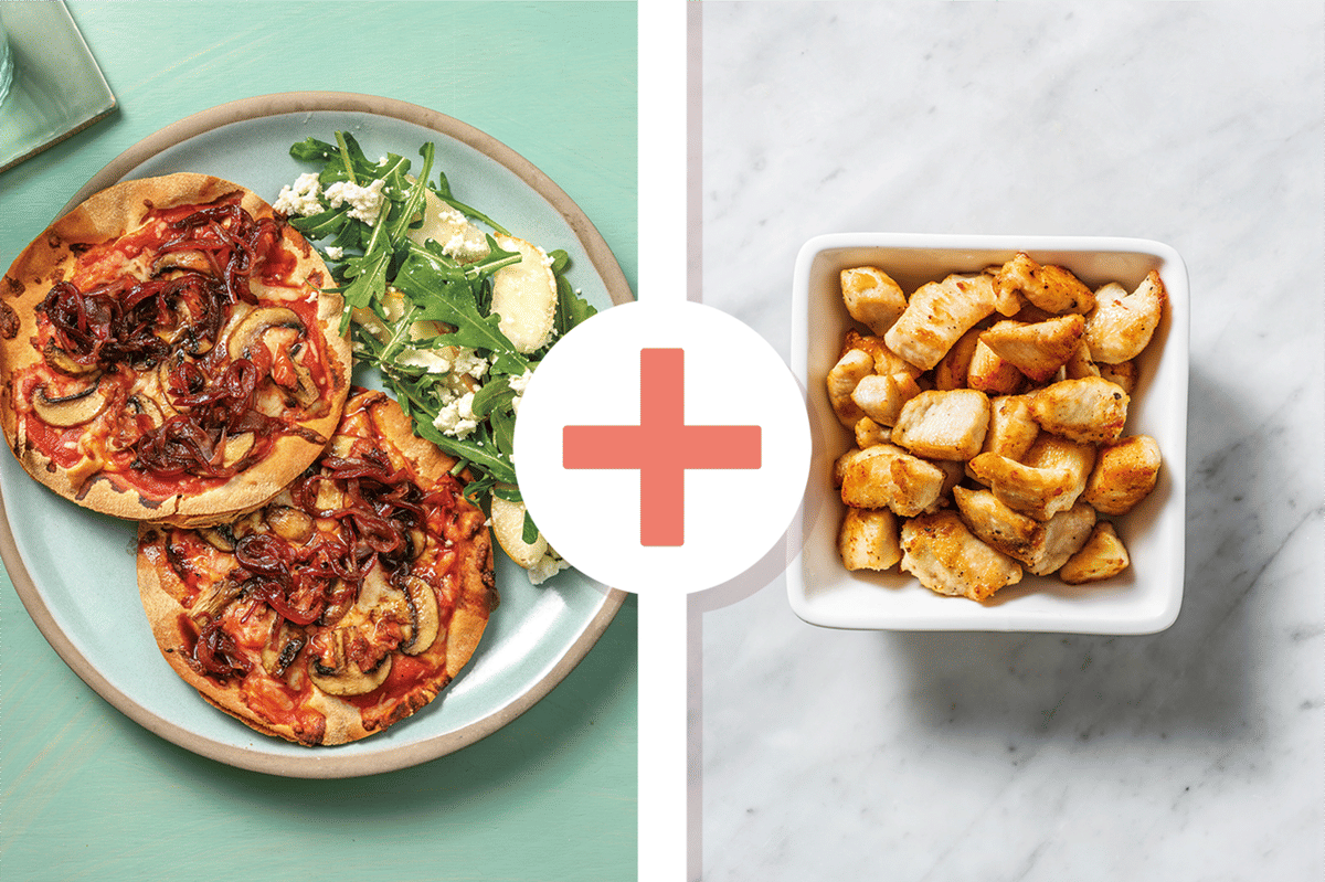 Chicken & Mushroom Flatbread Pizza Recipe | HelloFresh