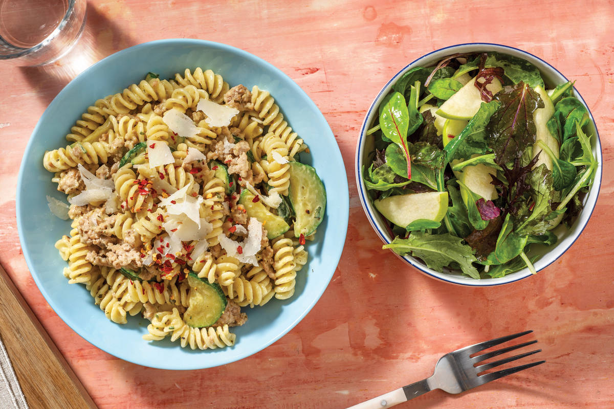 Quick Basil Pesto & Pork Fusilli Recipe | HelloFresh
