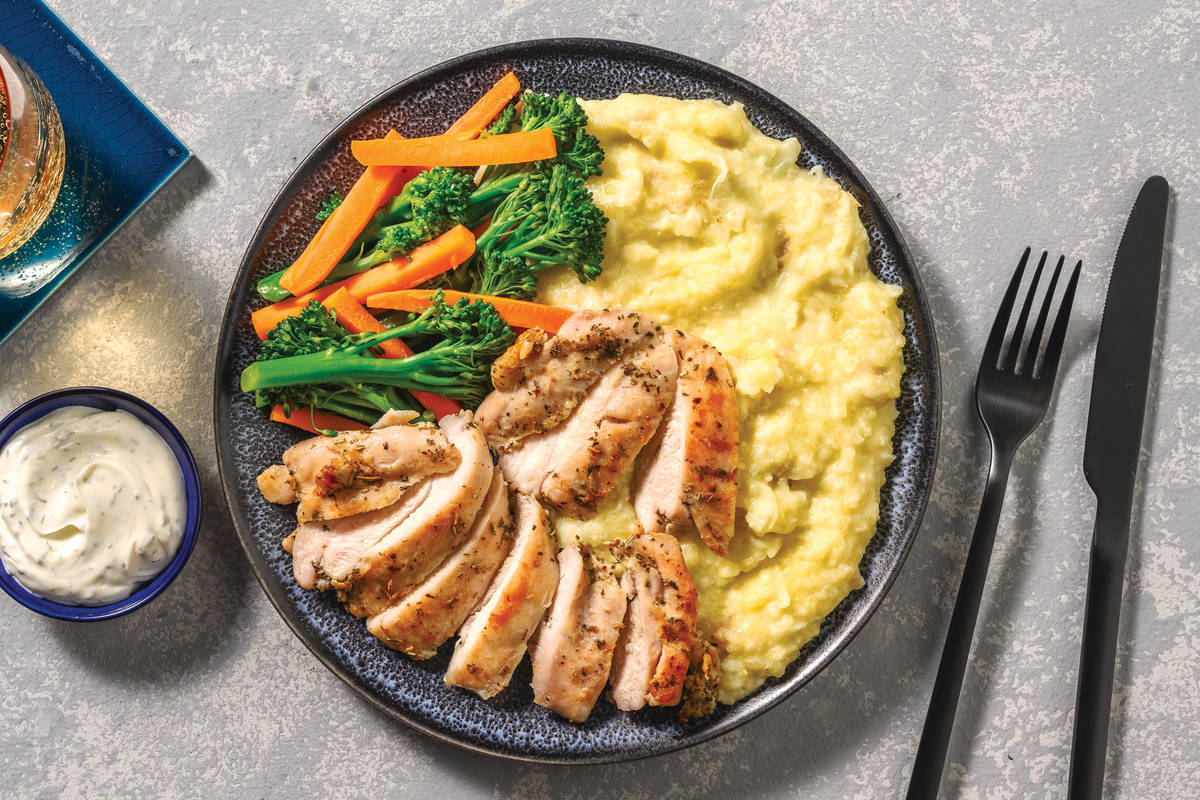 Herby Chicken & Parmesan-Cauli Mash Recipe | HelloFresh