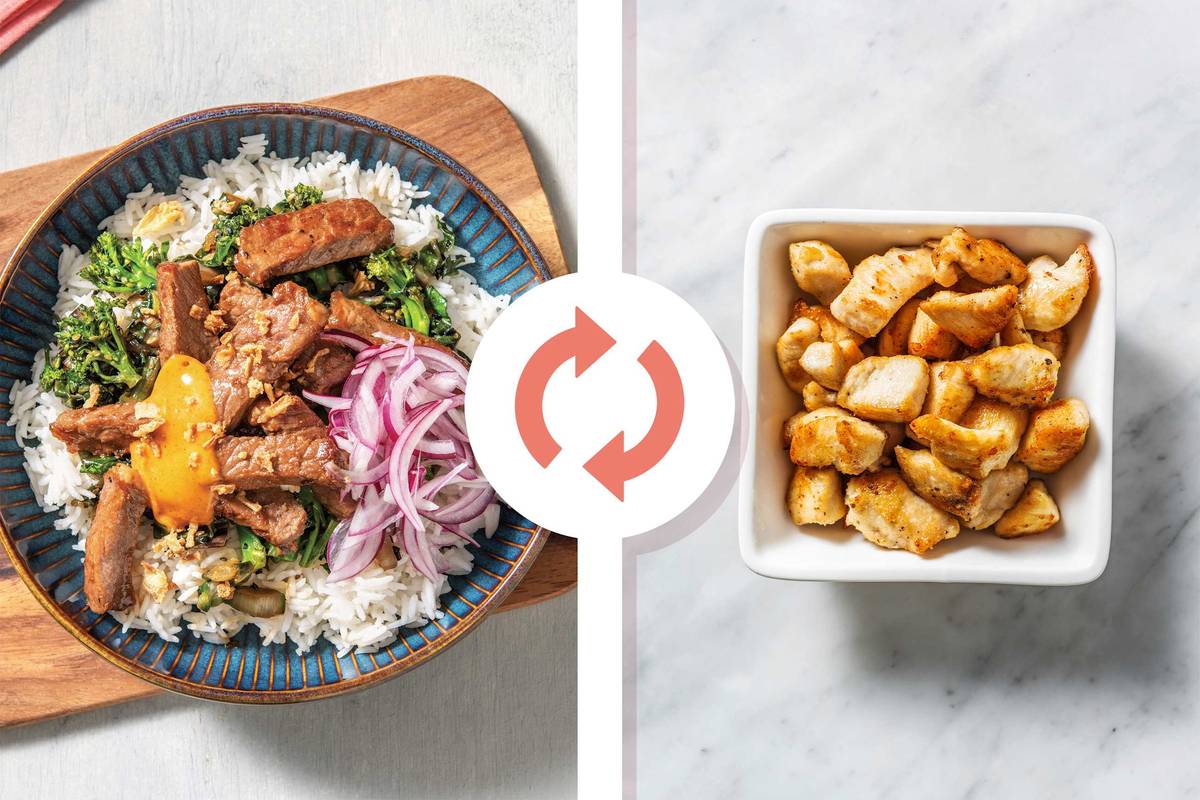 Japanese Chicken & Garlic Rice Bowl Recipe | HelloFresh