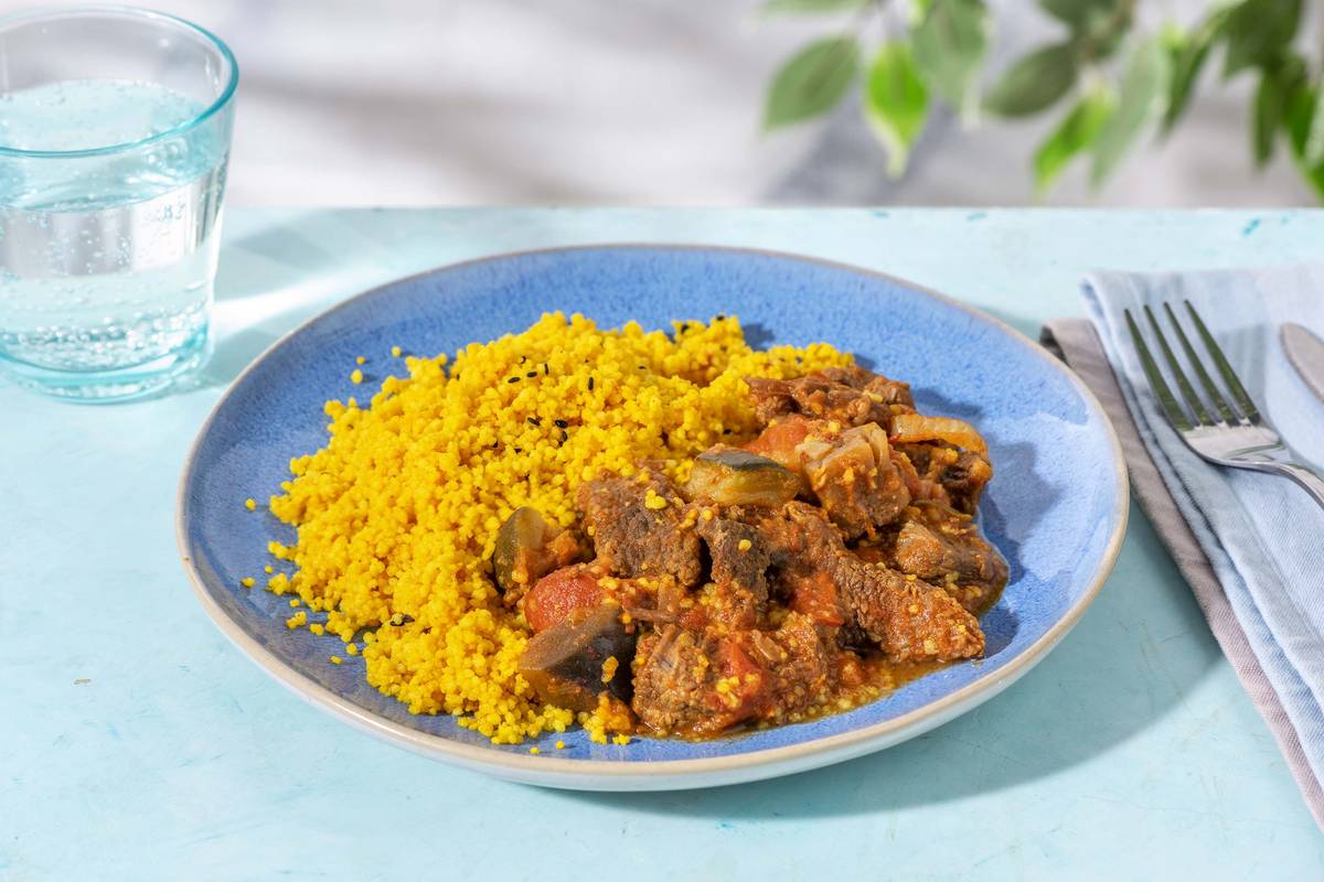 Marokkaanse tajine met gestoofd rundvlees Recept | HelloFresh