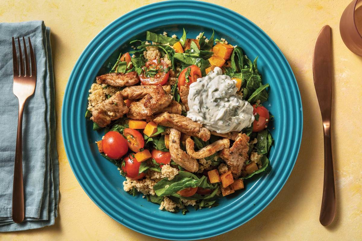 Cal Smart Moroccan Pork with Wholemeal Veggie Couscous Recipe | HelloFresh