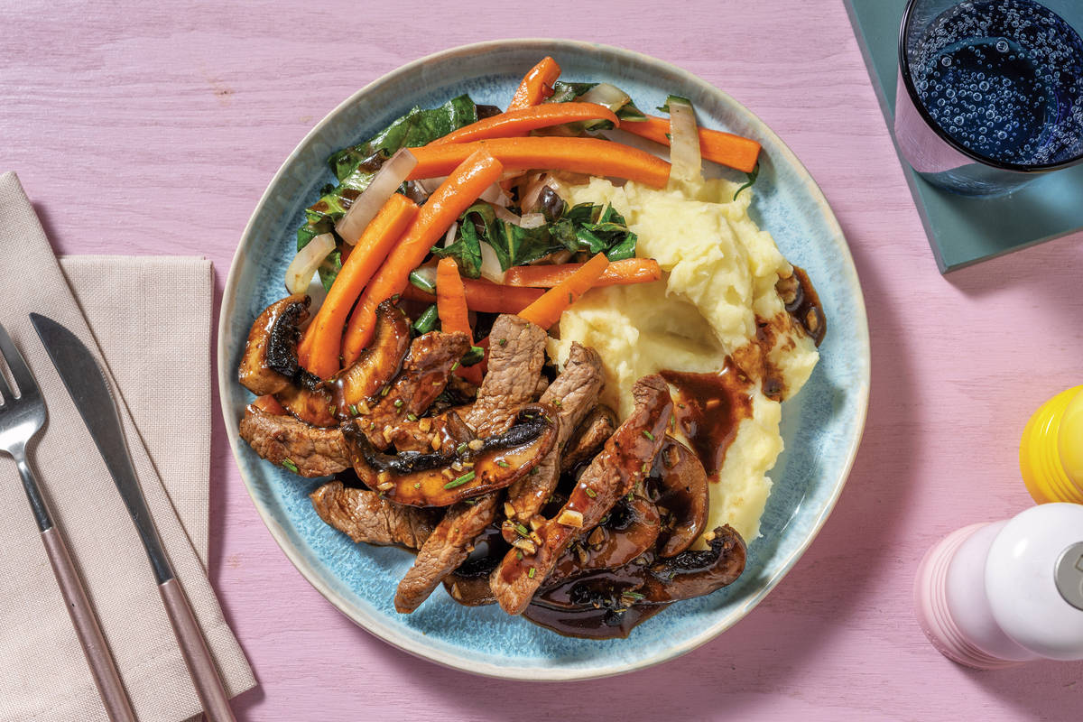 Mushroom Gravy Beef & Mash Recipe | HelloFresh