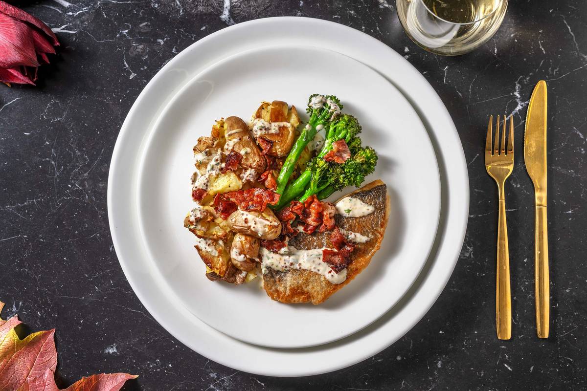 Pan-Fried Sea Bream and Creamy Tarragon Sauce Recipe | HelloFresh