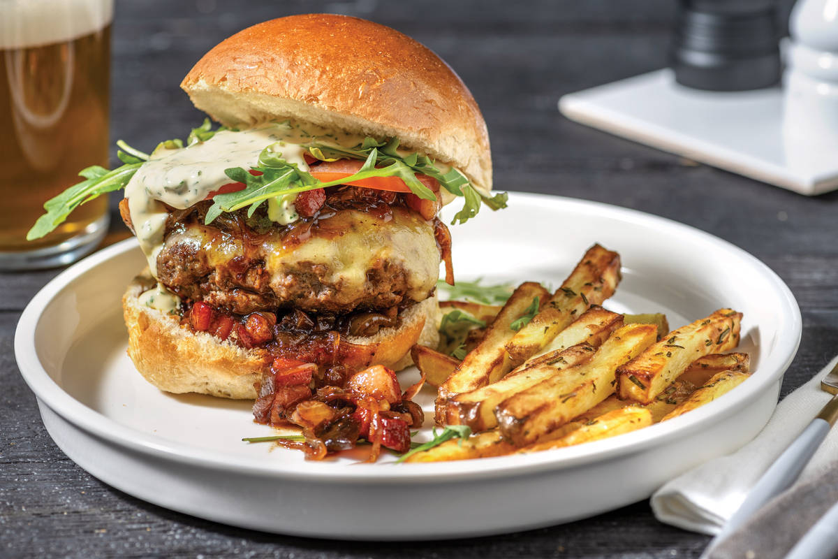 Smoked Cheddar Beef Burger & Bacon Jam Recipe | HelloFresh