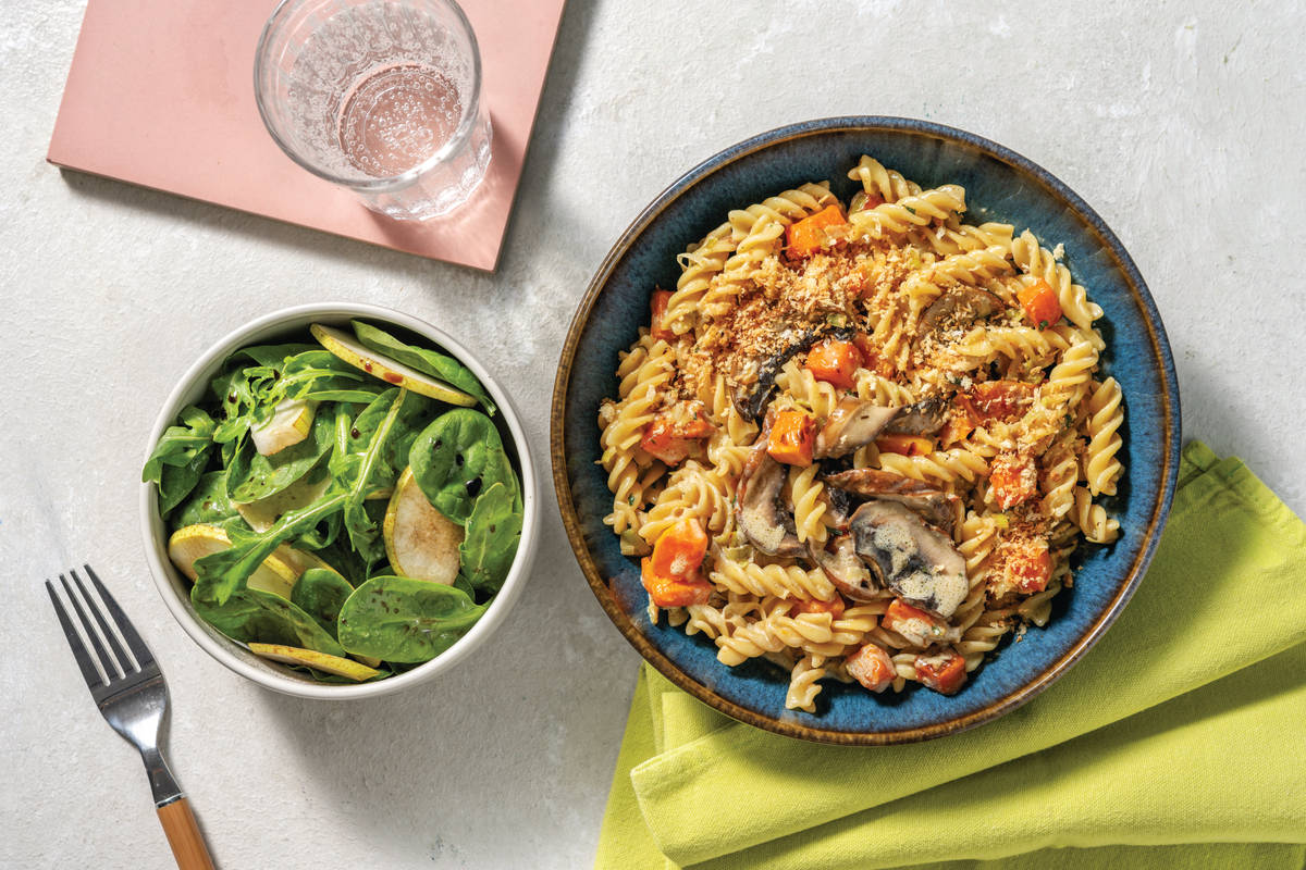 Pumpkin, Mushroom & Herb Fusilli Recipe | HelloFresh