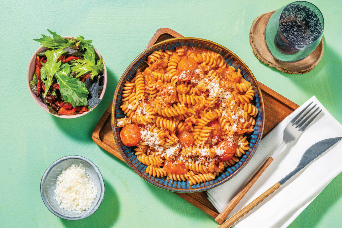 Quick Bacon, Cherry Tomato & Pesto Fusilli Recipe | HelloFresh