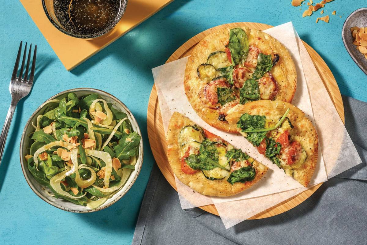 Roast Veggie Flatbread Pizza Bianca Recipe | HelloFresh