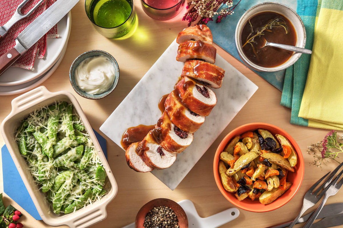 Rôti de dinde au jus d'oignon et romarin Recette | HelloFresh