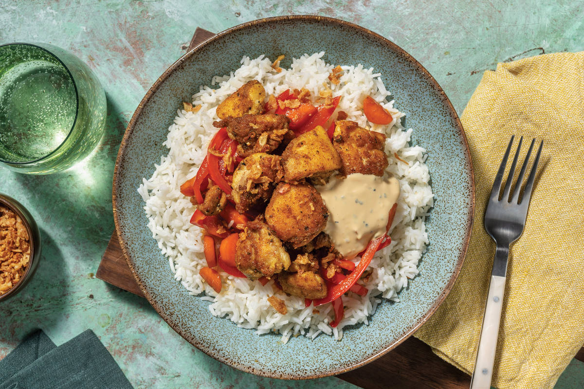 Salt-Pepper Chicken & Garlic Rice Recipe | HelloFresh