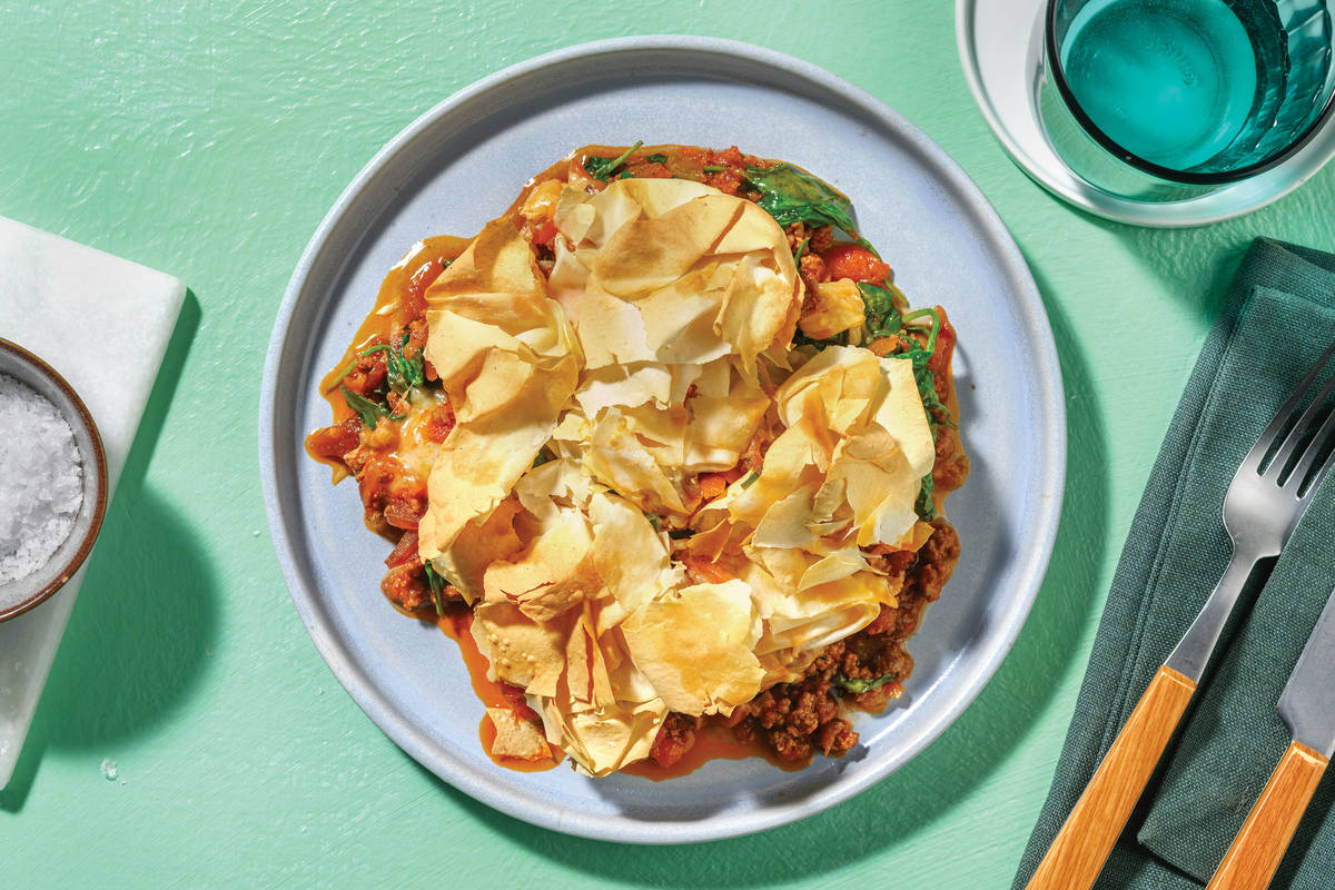 Smokey Beef & Caramelised Onion Filo Pie Recipe | HelloFresh