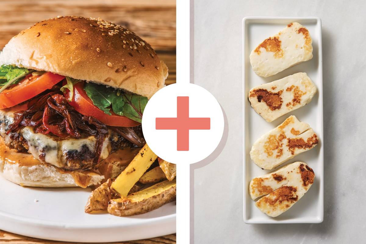 Beef, Pork & Halloumi Cheeseburger Recipe | HelloFresh