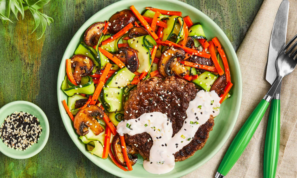 Smart Moo Shu-Sesame Turkey Patties Recipe | HelloFresh