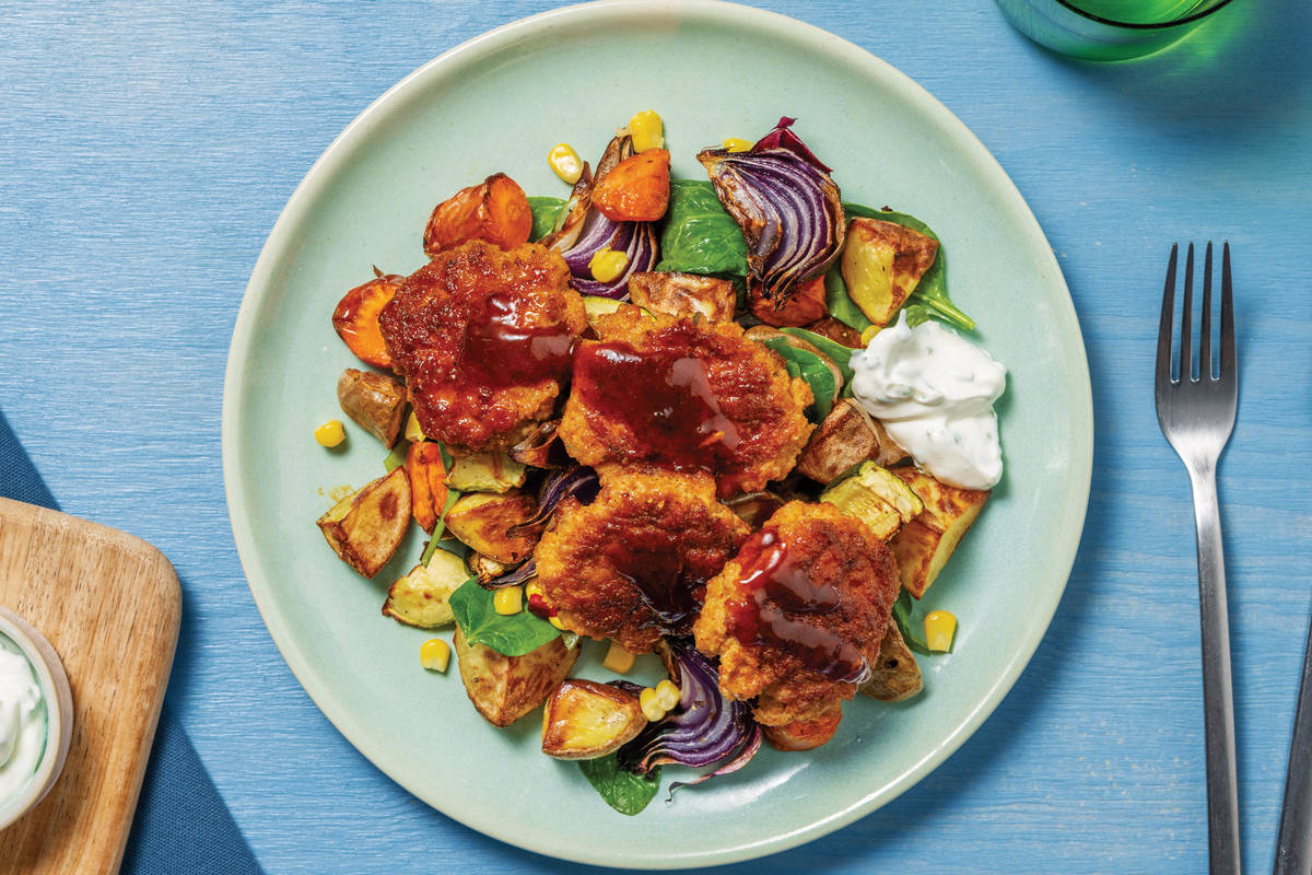 Sriracha-Glazed BBQ Pork Rissoles Recipe | HelloFresh