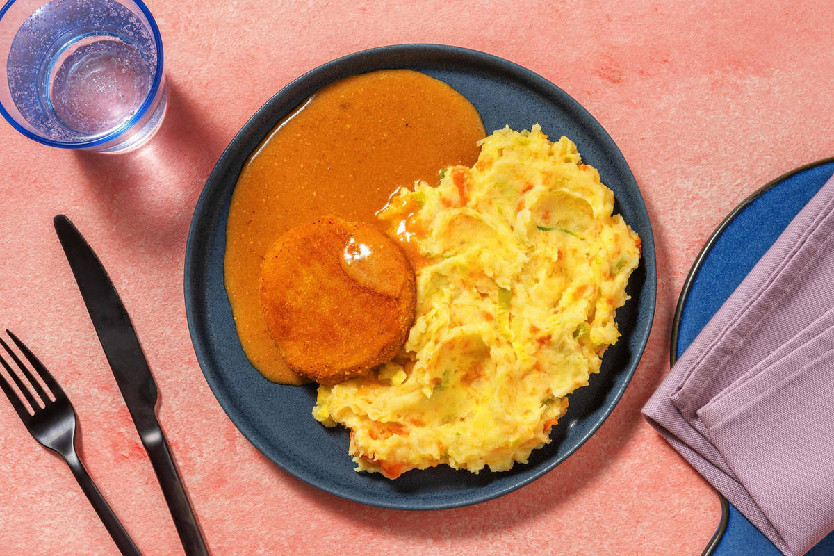 Zwitserse schijf met bospeen-preipuree Recept | HelloFresh