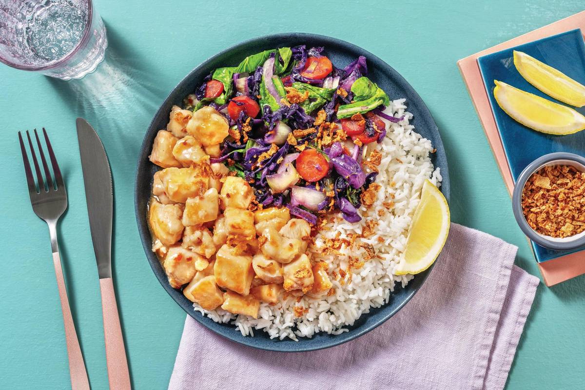 Sweet Chilli-Ginger Chicken & Garlic Rice Recipe | HelloFresh